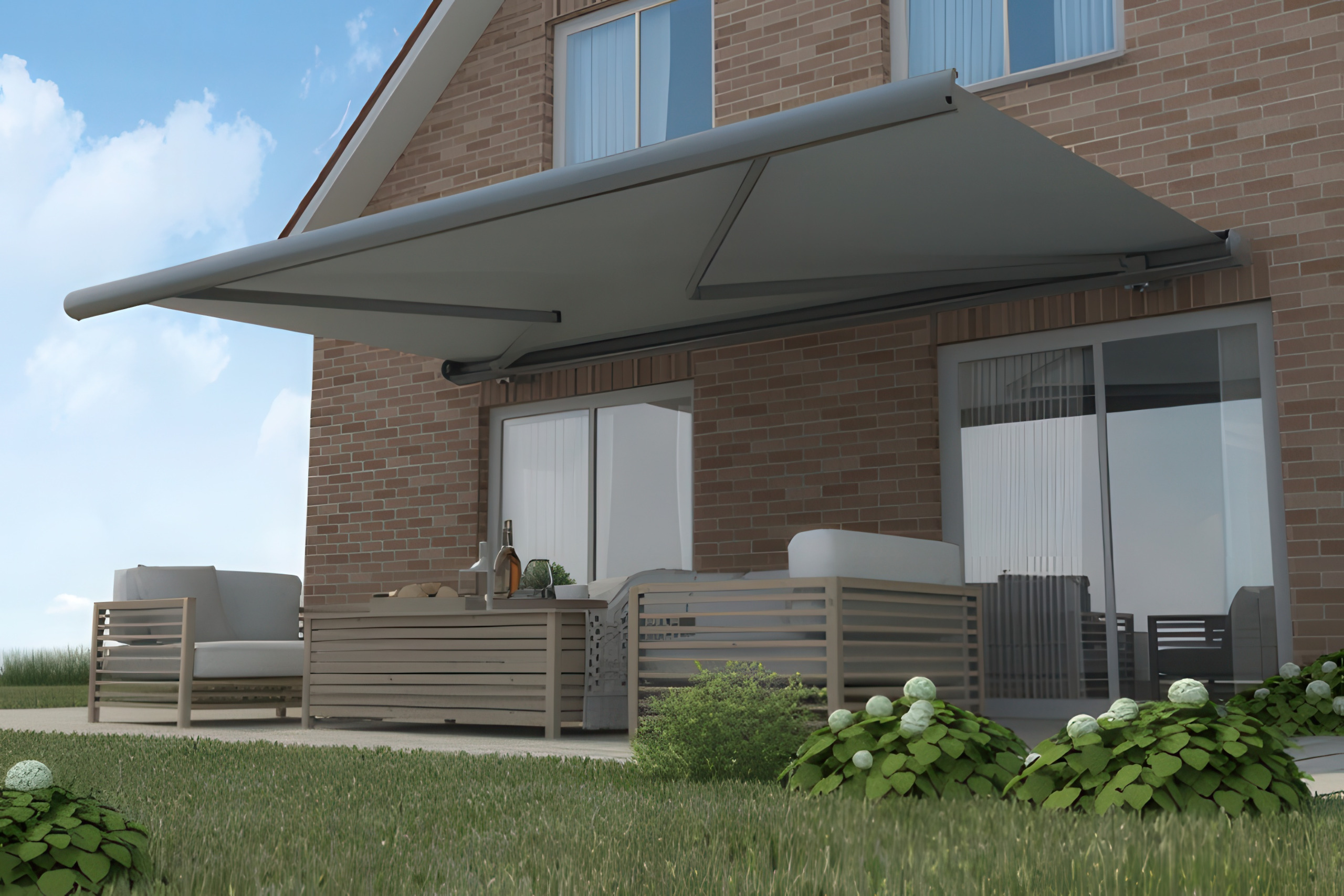 Markiza tarasowa Gutroof 4m DELUXE AUTOMATIC Grey, automatyczna